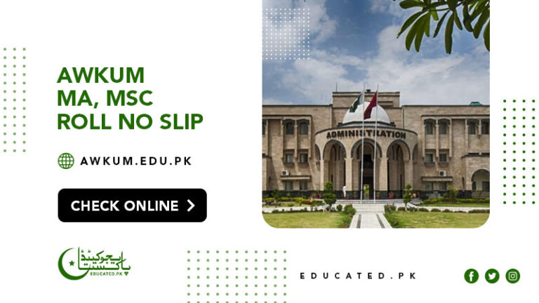 AWKUM MA Roll No Slip 2024 Download PDF