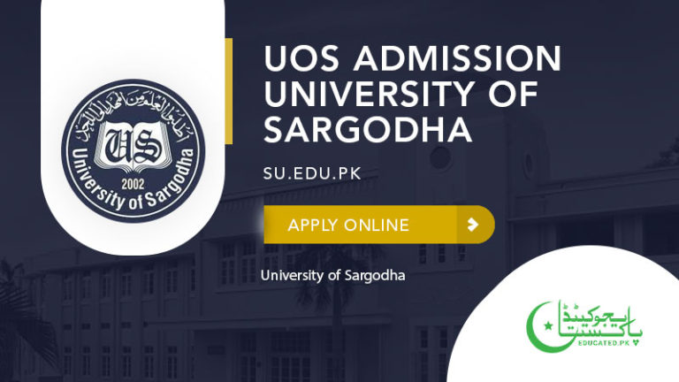 UOS Admissions 2025 Online Apply, Last Date - su.edu.pk