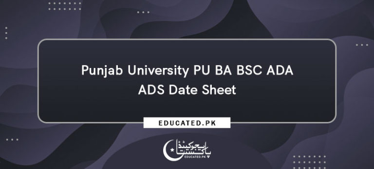 Punjab University Date Sheet 2025 Ba Bsc Ada Adp
