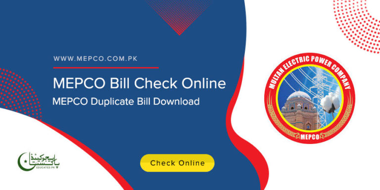 MEPCO Bill Check Online 2023 July & August