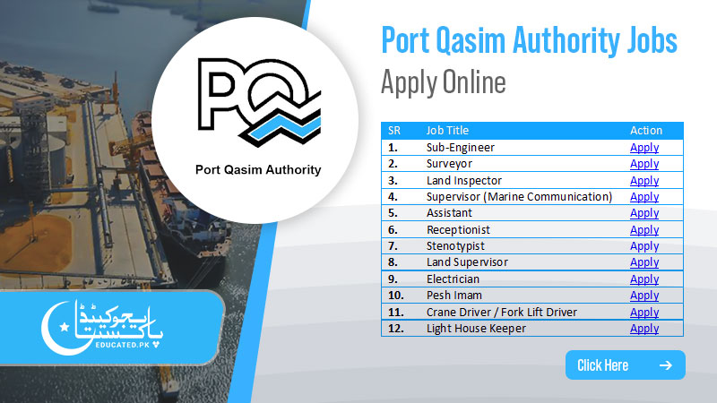 Port Qasim Authority Jobs 2023 Apply Online
