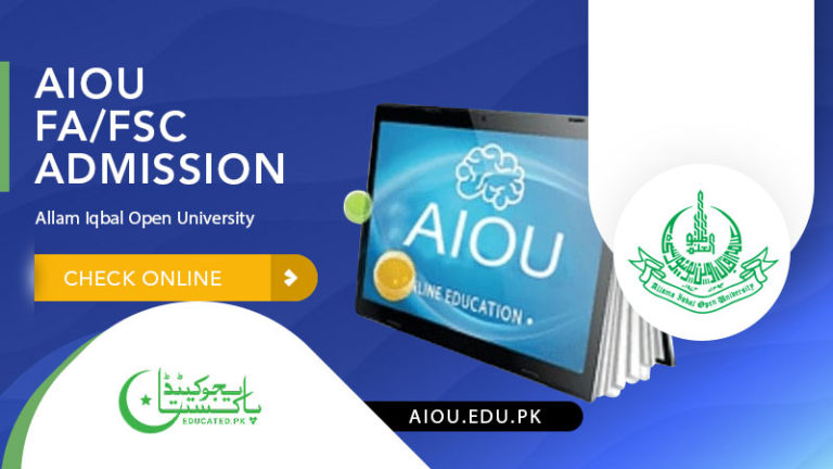 Allama Iqbal Open University FA FSc Admission 2025 - aiou.edu.pk