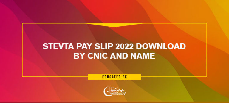 STEVTA Pay Slip 2025 Download