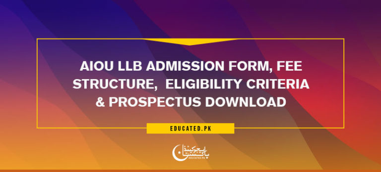 AIOU LLB Admission 2025 Application Form