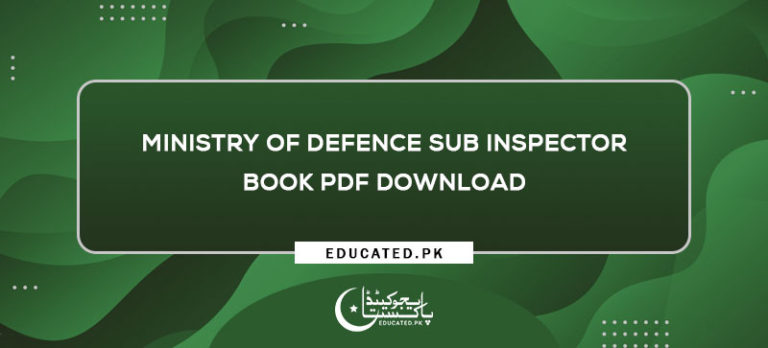 Ministry Of Defence Sub Inspector Past Papers Pdf Download