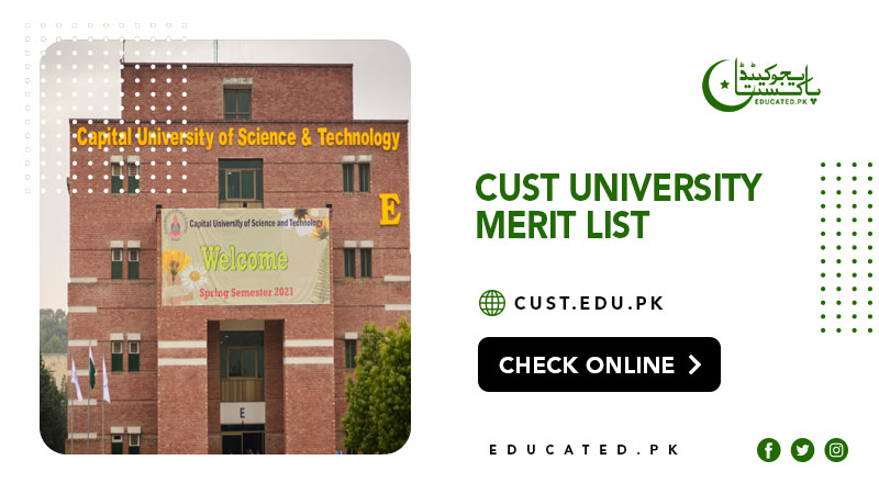 CUST University Entry Test Result 2024