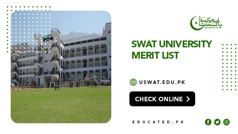 University Of Swat Merit List 2025 PDF Download 1st, 2nd, 3rd