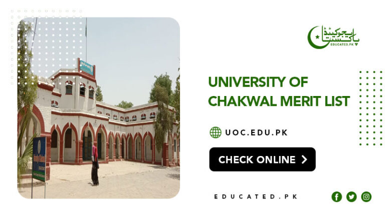 University Of Chakwal Merit List 2025 Admission