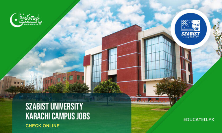 SZABIST University Karachi Campus Jobs 2024