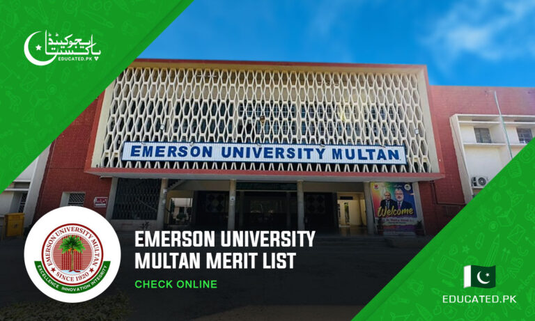 Emerson University Multan Merit List 2024 Announced